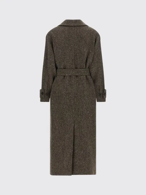 Kiton Long Chevron Wool Blend Wrap Coat With A Shawl Collar