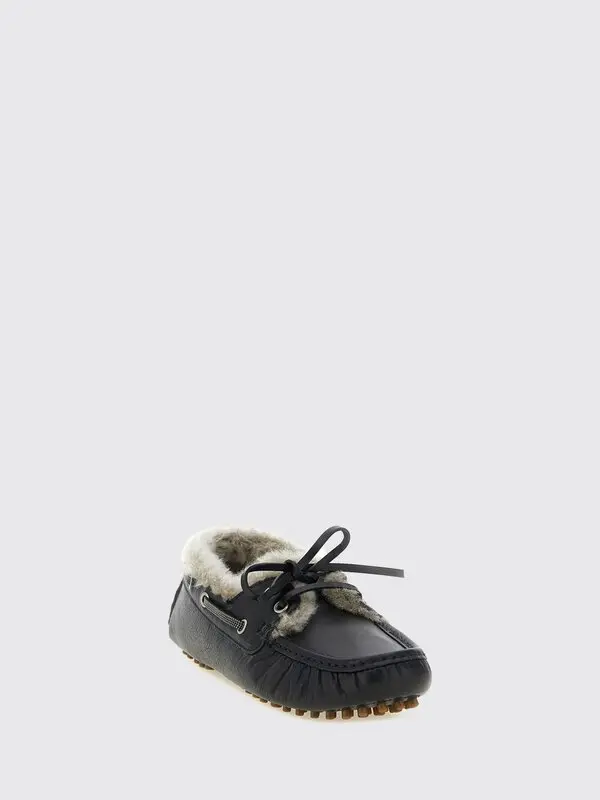 Brunello Cucinelli Calfskin Driver Loafers With Monili Detail
