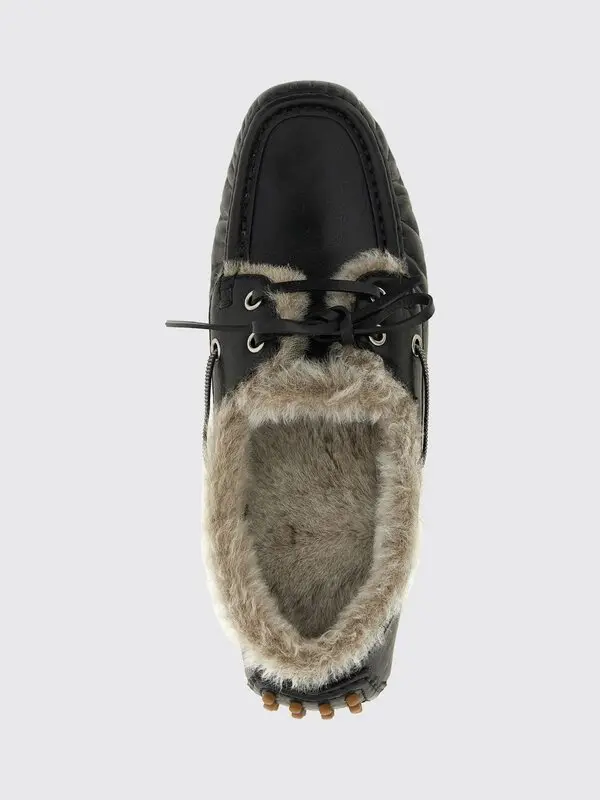 Brunello Cucinelli Calfskin Driver Loafers With Monili Detail