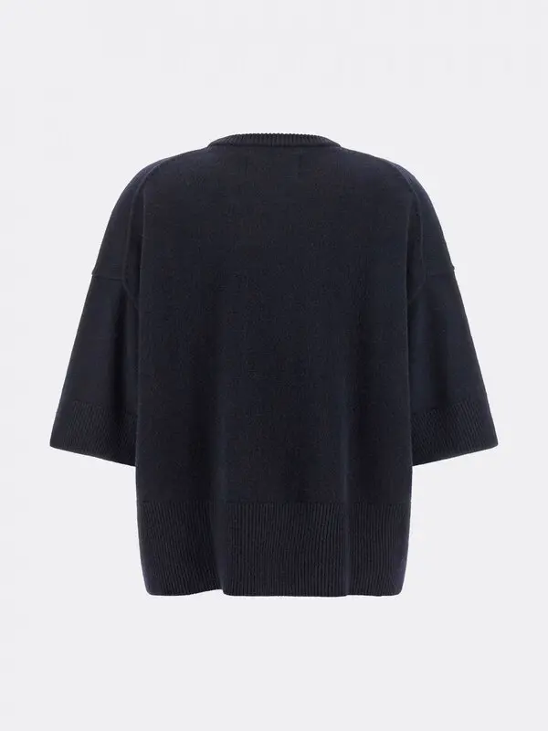Extreme Cashmere Short-sleeved 100% Cashmere Crewneck Jumper - Blue