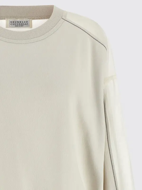 Brunello Cucinelli Monili-embroidered Cotton Crewneck Sweatshirt