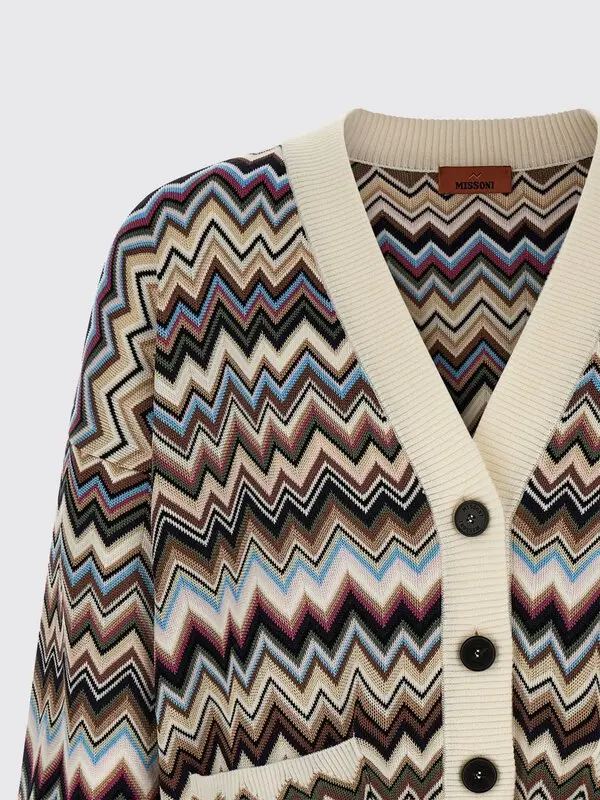 Missoni Multicolour Zig Zag Wool Blend Cardigan