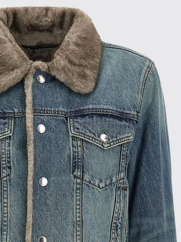 DENIM X ALEXANDER WANG Denim Jacket With Faux Fur Lining