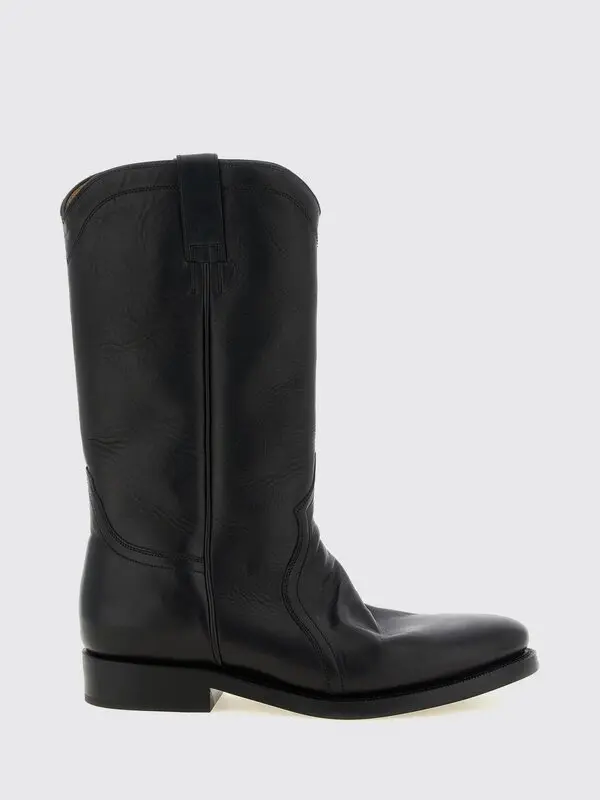 JIL SANDER Tapered Toe Smooth Calfskin Leather Western Boots