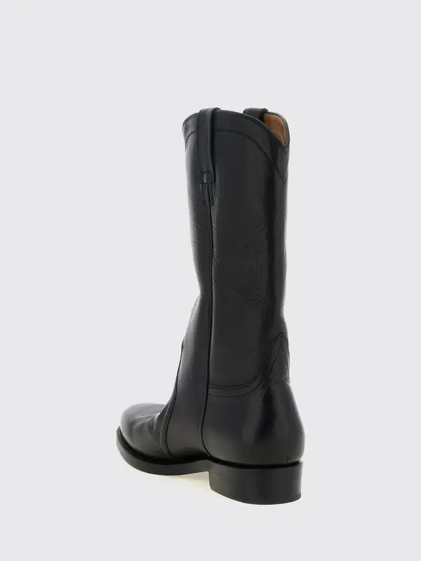 JIL SANDER Tapered Toe Smooth Calfskin Leather Western Boots
