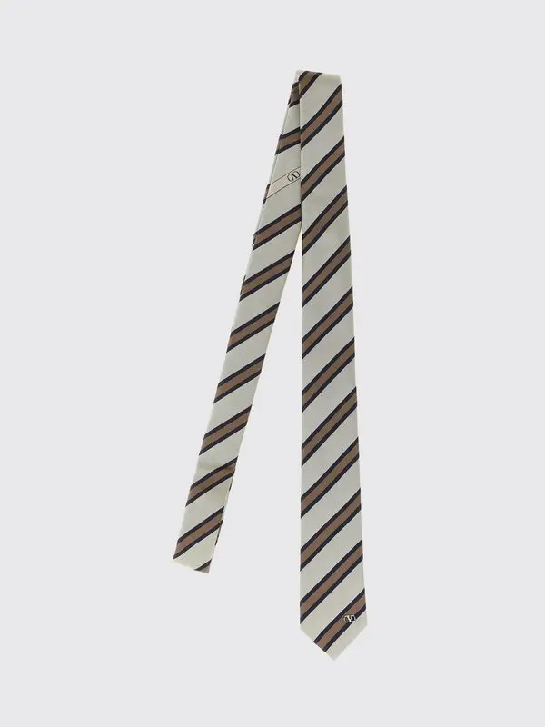 Valentino Garavani Regimental Striped Silk Tie With Vlogo Signature - Multicolor