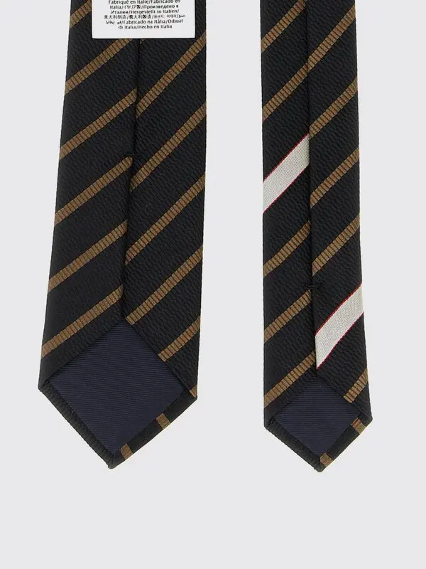 Valentino Garavani Regimental Striped Silk Tie With Vlogo Signature - Multicolor