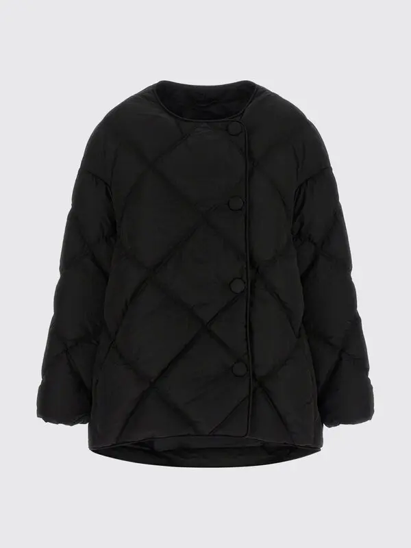 IENKI IENKI Shearling Queen Nylon Puffer Jacket With Asymmetric Closure - Black