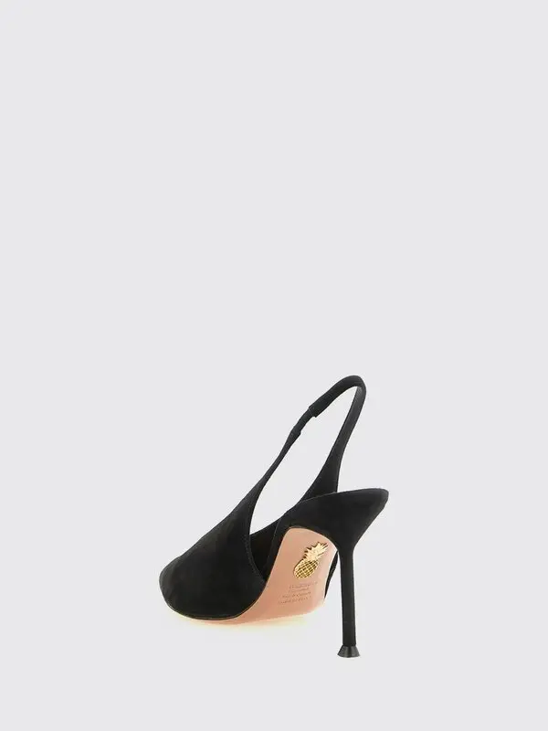 AQUAZZURA Voltaire Suede Leather High Heel Slingback Court Shoes