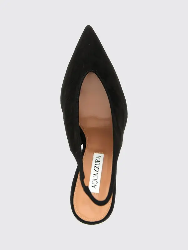 AQUAZZURA Voltaire Suede Leather High Heel Slingback Court Shoes