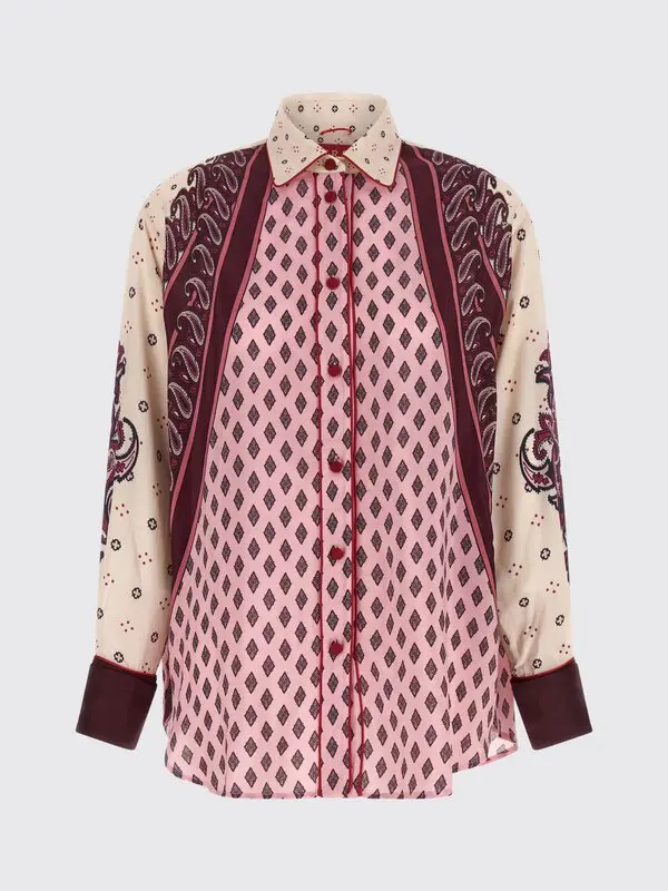 F.R.S FOR RESTLESS SLEEPERS Ethnic Print Silk Blend Shirt With Ruffles