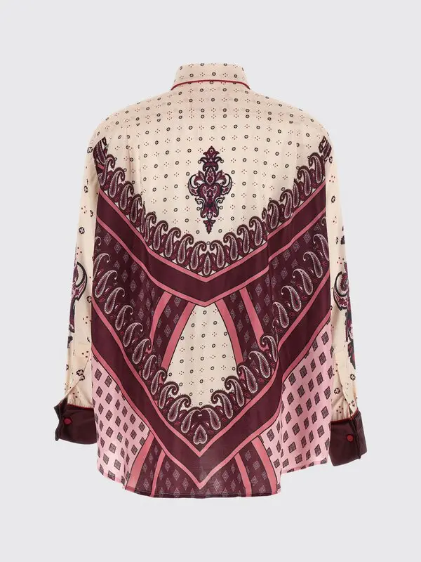 F.R.S FOR RESTLESS SLEEPERS Ethnic Print Silk Blend Shirt With Ruffles