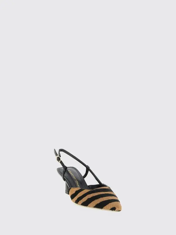 STUART WEITZMAN Vinnie Animal Print Pony Hair Spool Heel Slingback Pumps