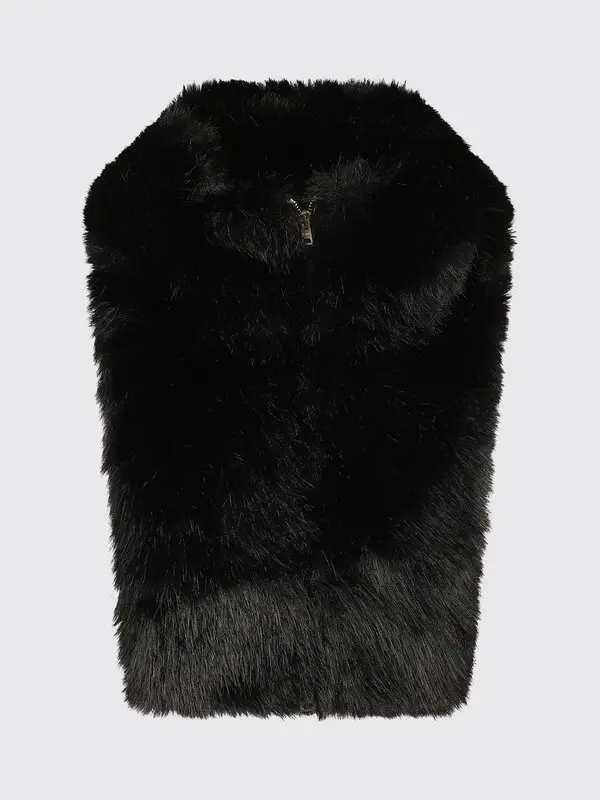 Herno Soft Faux Fur Scarf Collar With Concealed Closure - Black