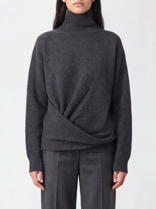 RÓHE High Neck Jumper In Wool With A Relaxed Fit And Dropped Shoulders - Grey