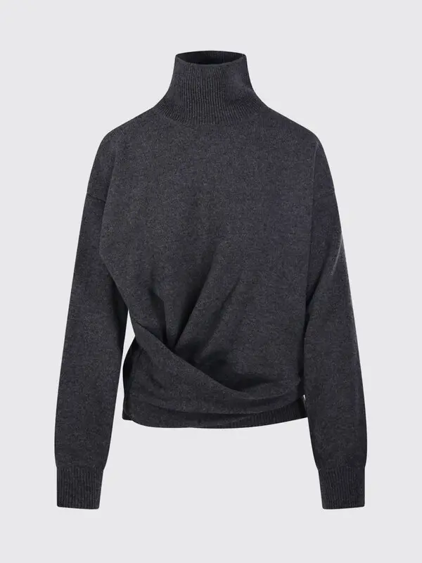 RÓHE High Neck Jumper In Wool With A Relaxed Fit And Dropped Shoulders - Grey