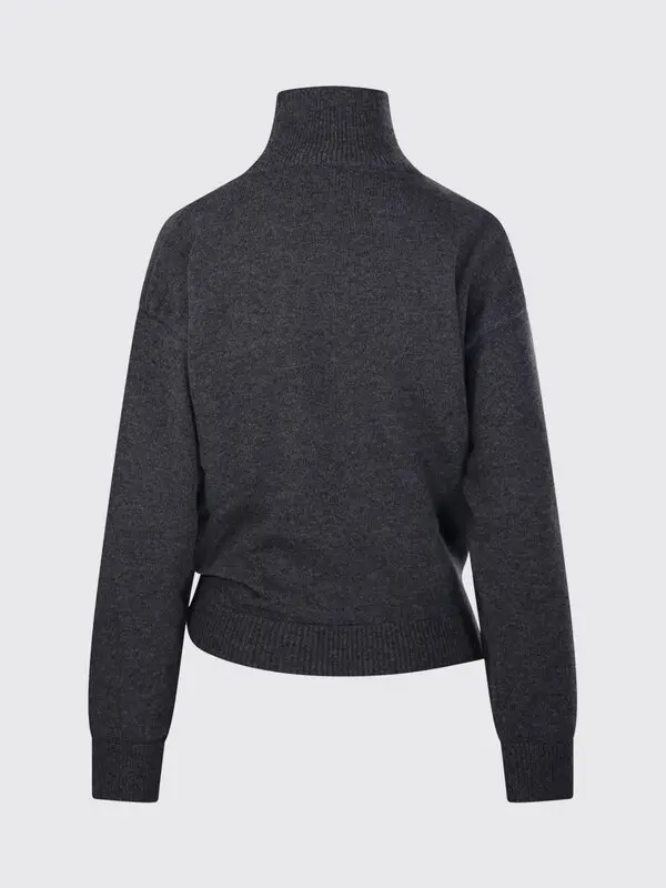 RÓHE High Neck Jumper In Wool With A Relaxed Fit And Dropped Shoulders - Grey