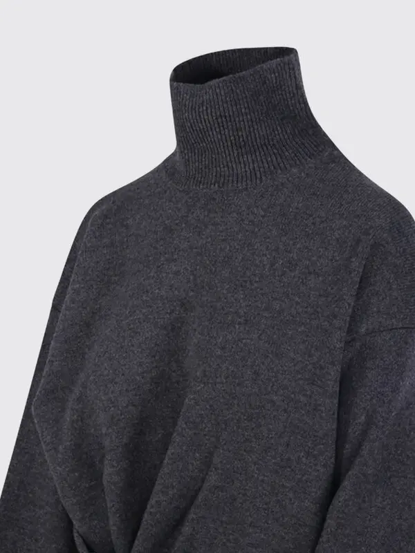 RÓHE High Neck Jumper In Wool With A Relaxed Fit And Dropped Shoulders - Grey