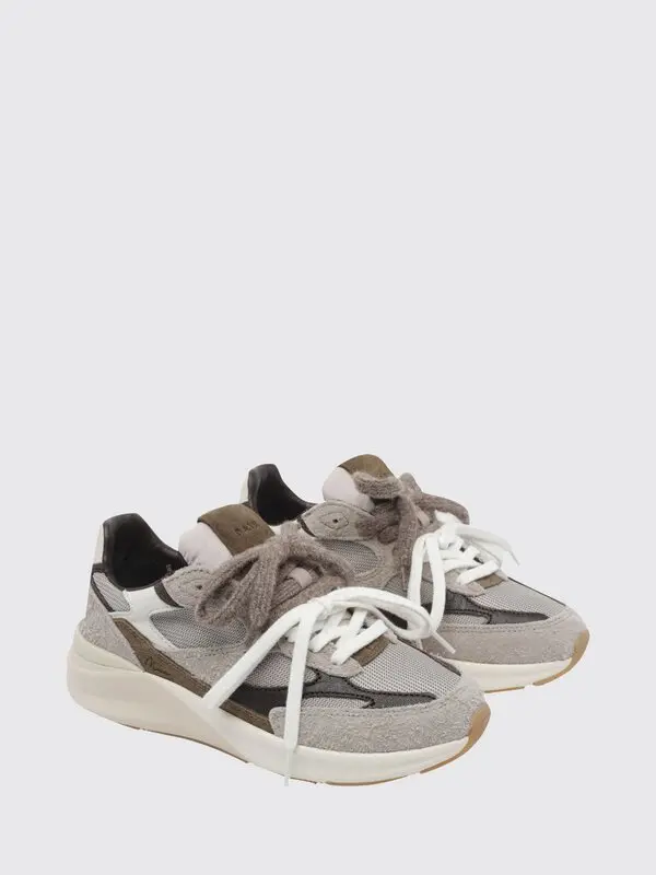 D.a.t.e. Musa Suede And Mesh Low-top Trainers With An Embossed Logo