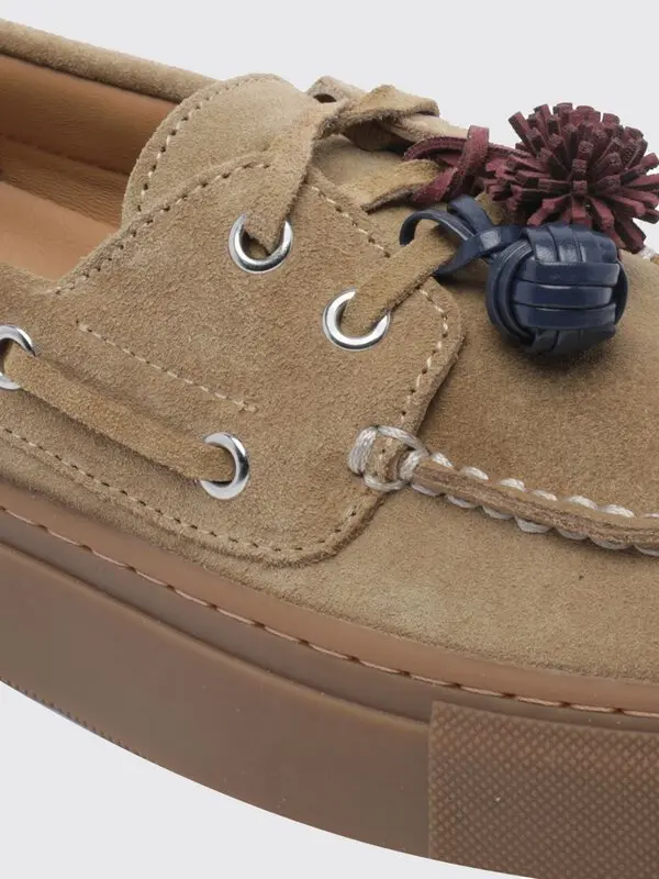 D.a.t.e. Caletta Suede Boat Shoes With Raised Apron Toe - Beige