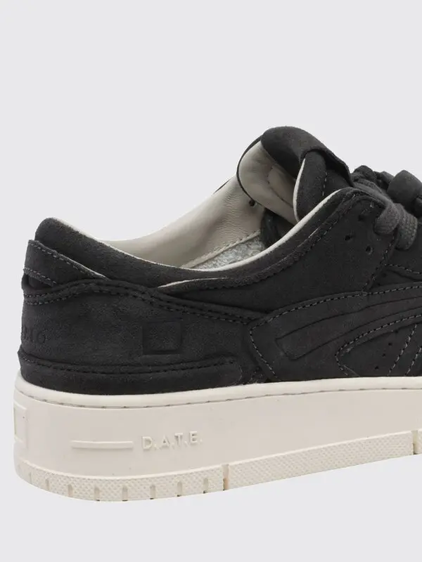 D.a.t.e. Suede Low-top Trainers With A Perforated Toe And Printed Logo - Grey