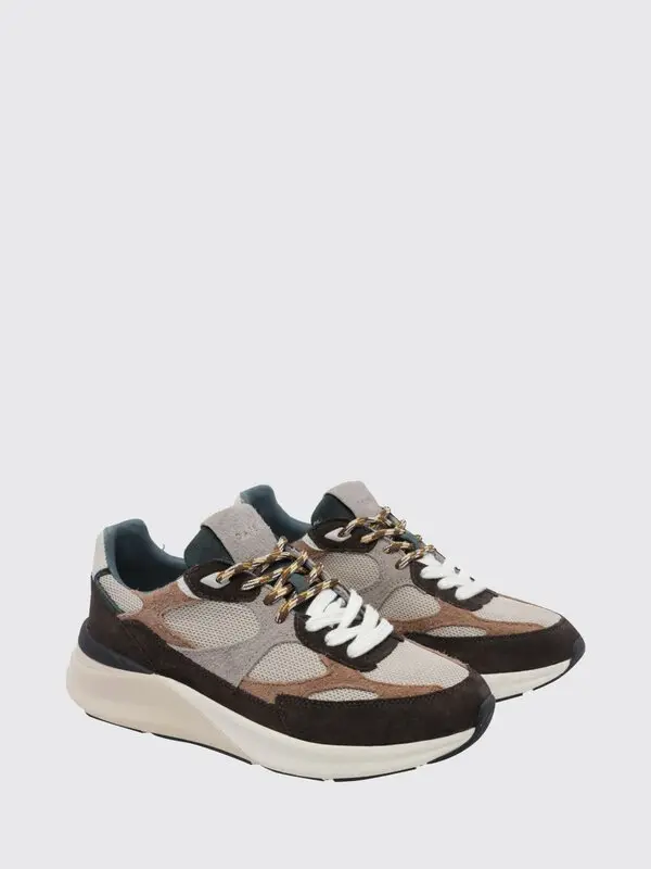 D.a.t.e. Musa Suede And Mesh Low-top Trainers With An Embossed Logo