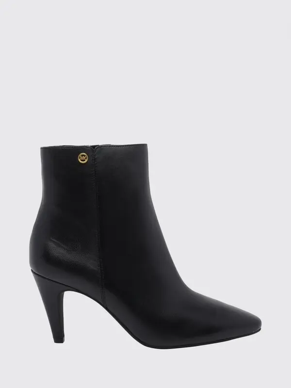 Michael Kors Daniela Leather Ankle Boots With Stiletto Heel And Mk Logo
