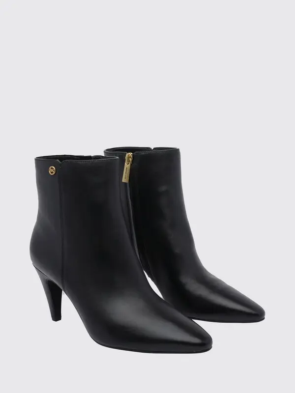 Michael Kors Daniela Leather Ankle Boots With Stiletto Heel And Mk Logo