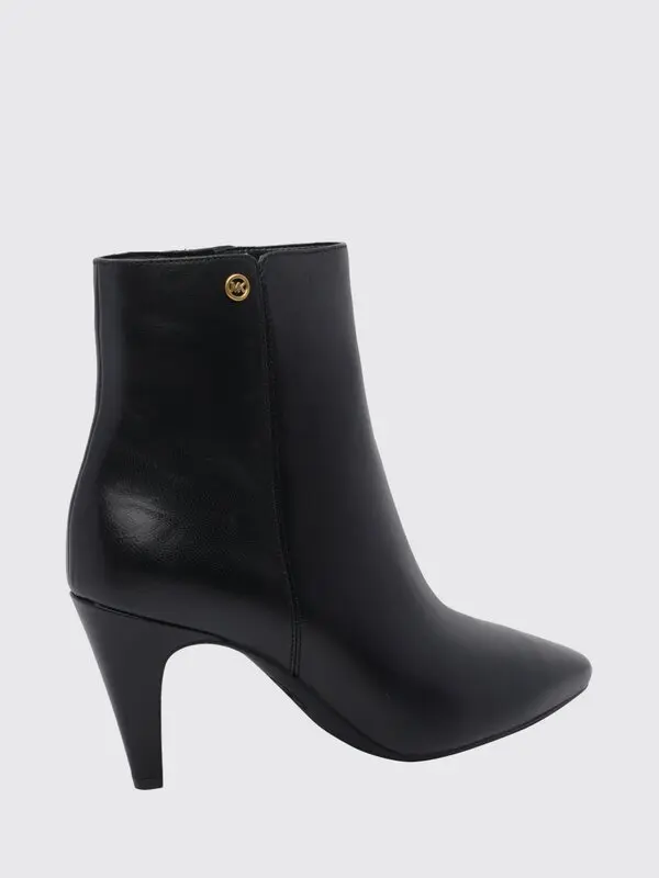 Michael Kors Daniela Leather Ankle Boots With Stiletto Heel And Mk Logo
