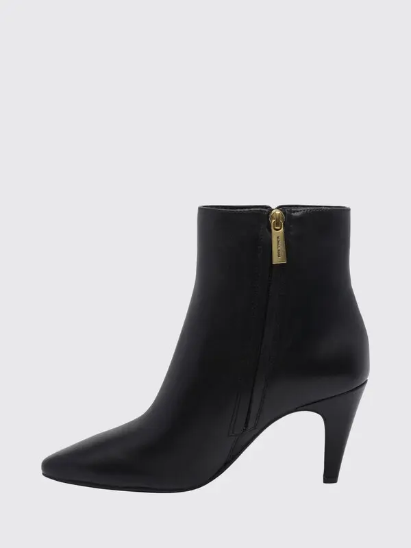 Michael Kors Daniela Leather Ankle Boots With Stiletto Heel And Mk Logo