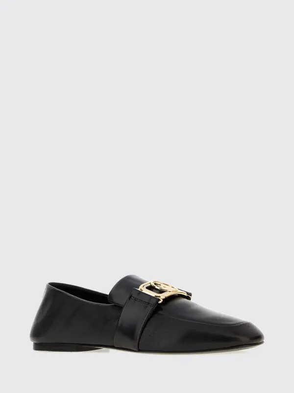 LANVIN Smooth Leather Loafers With Metal Logo On The Penny Bar