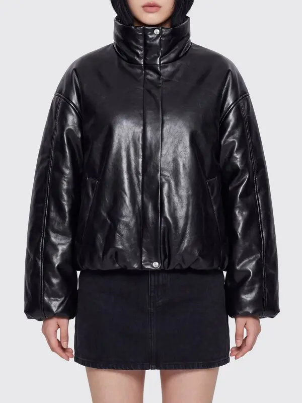 ANINE BING Cyrus Regenerated Leather Bomber Jacket With A Relaxed Fit
