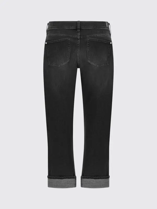 7 For All Mankind Stretch-denim Cuffed Cropped Slim Fit Jeans