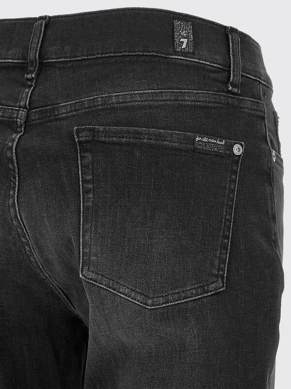 7 For All Mankind Stretch-denim Cuffed Cropped Slim Fit Jeans
