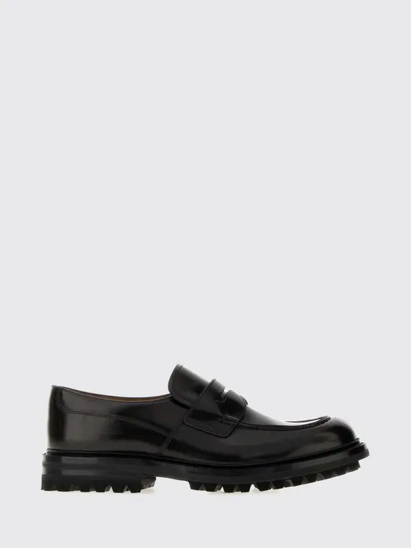 Church's Brushed Calfskin Penny Loafers With Saddle Strap And Raised Apron Toe