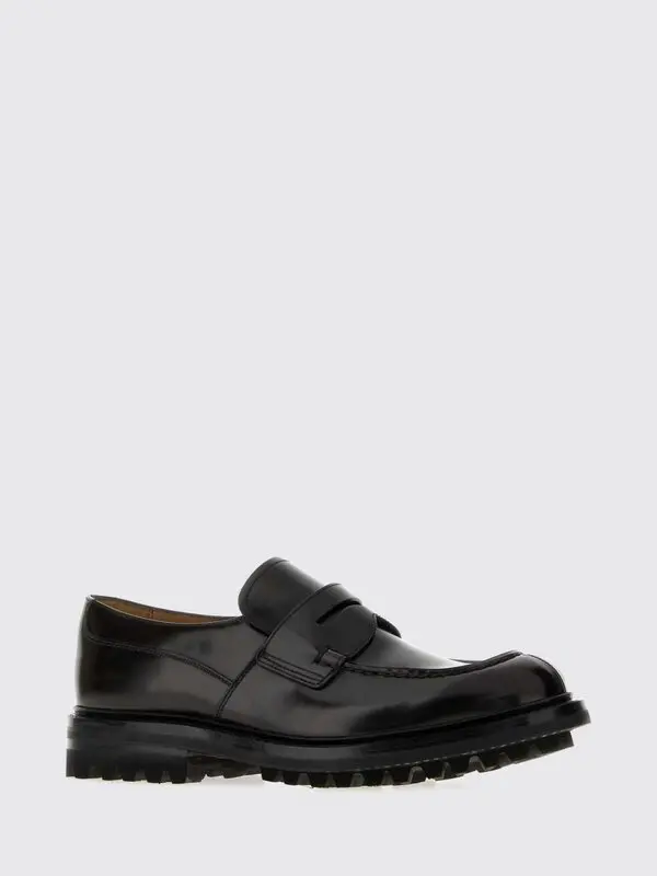 Church's Brushed Calfskin Penny Loafers With Saddle Strap And Raised Apron Toe