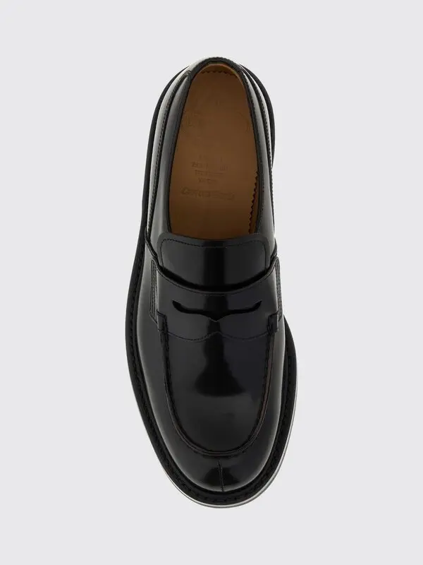 Church's Brushed Calfskin Penny Loafers With Saddle Strap And Raised Apron Toe