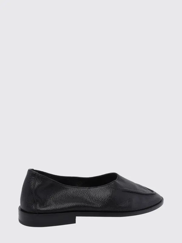 Hereu Juliol Grained Leather Ballet Flats With Round Toe And Raised Apron