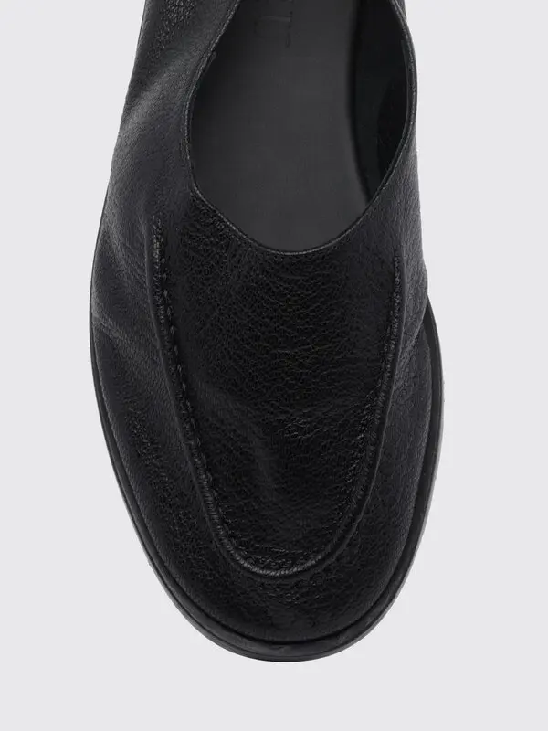 Hereu Juliol Grained Leather Ballet Flats With Round Toe And Raised Apron