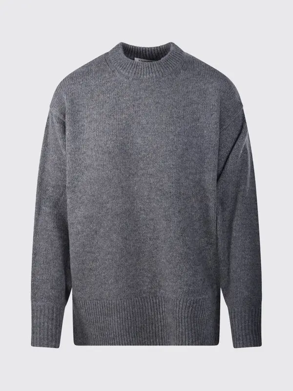 BY MALENE BIRGER Relaxed Fit Wool Crewneck Jumper With Dropped Shoulders - Grey