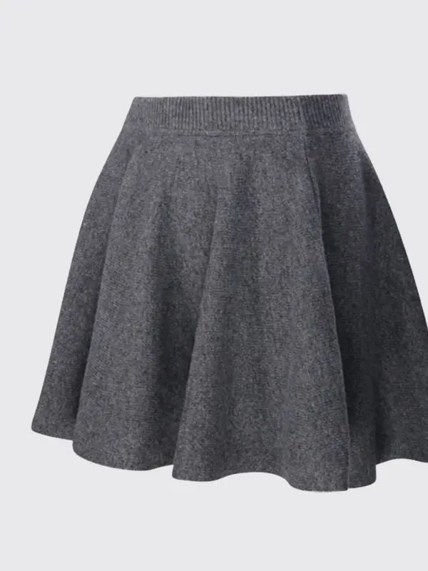 BY MALENE BIRGER Wool Knit Flared Mini Skirt With High Elasticated Waist
