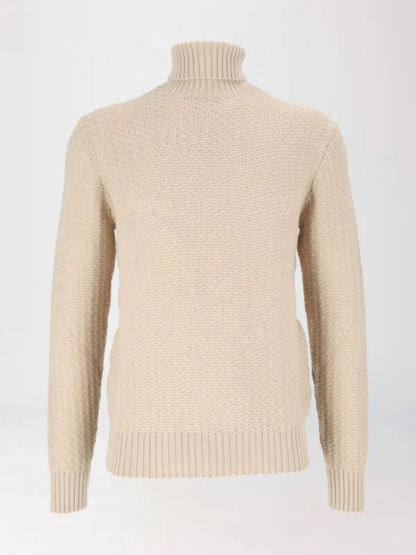 CIRCOLO 1901 Wool Turtleneck Jumper With Ribbed Collar And Cuffs - Beige