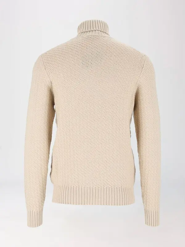 CIRCOLO 1901 Wool Turtleneck Jumper With Ribbed Collar And Cuffs - Beige