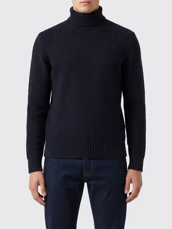 CIRCOLO 1901 Wool Turtleneck Jumper With Ribbed Collar And Cuffs - Blue