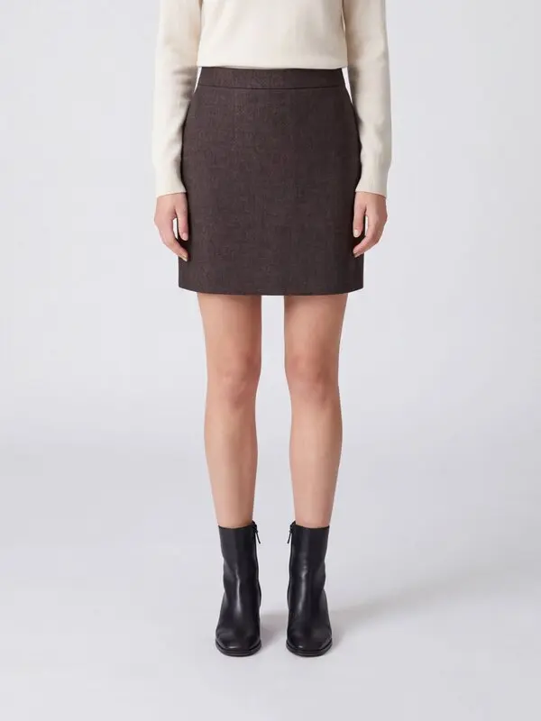 Max Mara High-waisted Virgin Wool Pencil Mini Skirt With Slim Fit
