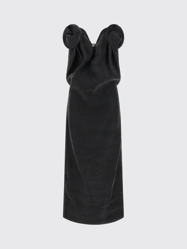 Magda Butrym Draped Silk Long Evening Gown With Sweetheart Neckline