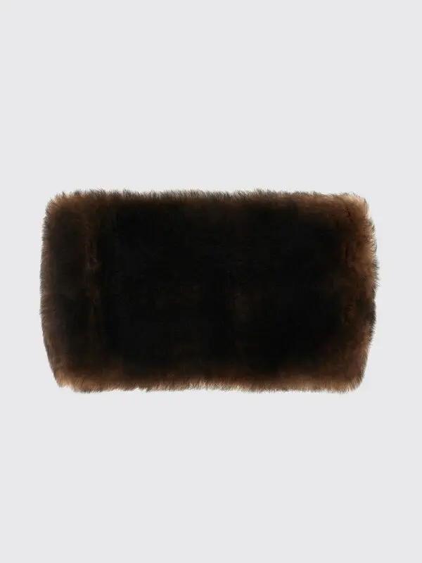 Valentino Garavani Lamb Fur Collar With A Straight Hem - Brown