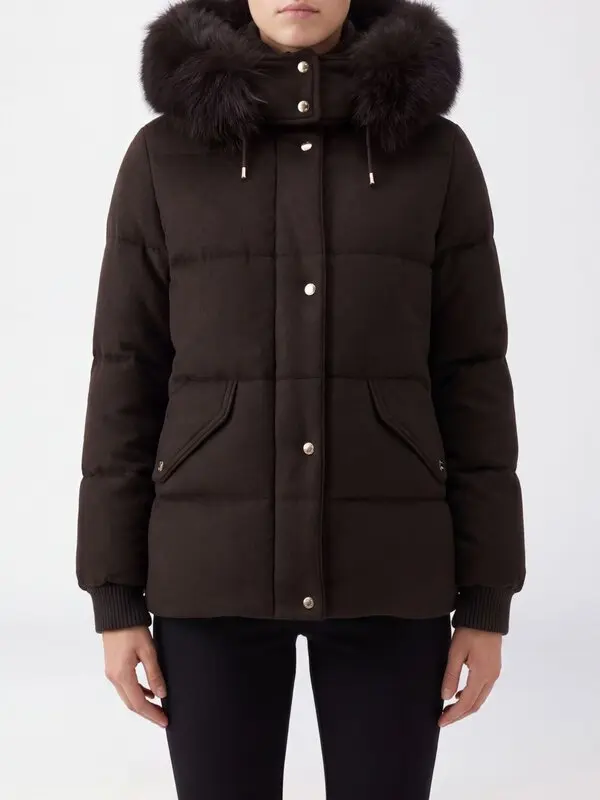 MOORER Attica Short Quilted Down Jacket With Hood And Fur Collar