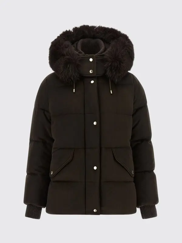 MOORER Attica Short Quilted Down Jacket With Hood And Fur Collar