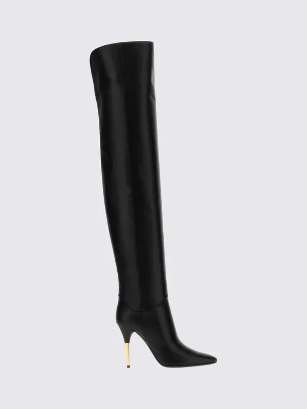 Valentino Garavani Calfskin Leather Over-the-knee Boots With Stiletto Heel - Black